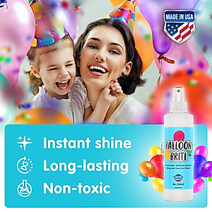 8 oz Balloon High Shine Spray for Latex Balloons - Balloon Spray Shine for an Elegant Hi Gloss Finish in Minutes - Specially Formulated Balloon Glow Spray Made in USA