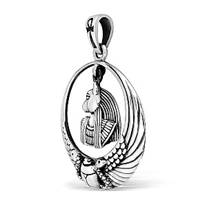 WithLoveSilver 925 Sterling Silver Ancient Egyptian Scarab Goddess with Ankh Bale Pendant (Sekhmet)