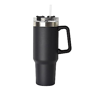 Stainless Steel Vacuum Tumbler with handle | stanley 40 oz tumbler with handle black | simple modern 40 oz tumbler | Stanley cup 40 oz | stanley rubber bottom | 40 oz tumbler | bottom cup