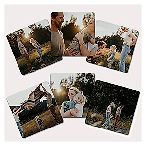 Personalized Coasters, Custom Coaster, Leather, Add Your Image, 5 inches (6, Square)