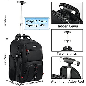 Rolling Backpack & Travel Duffel Bag for Women