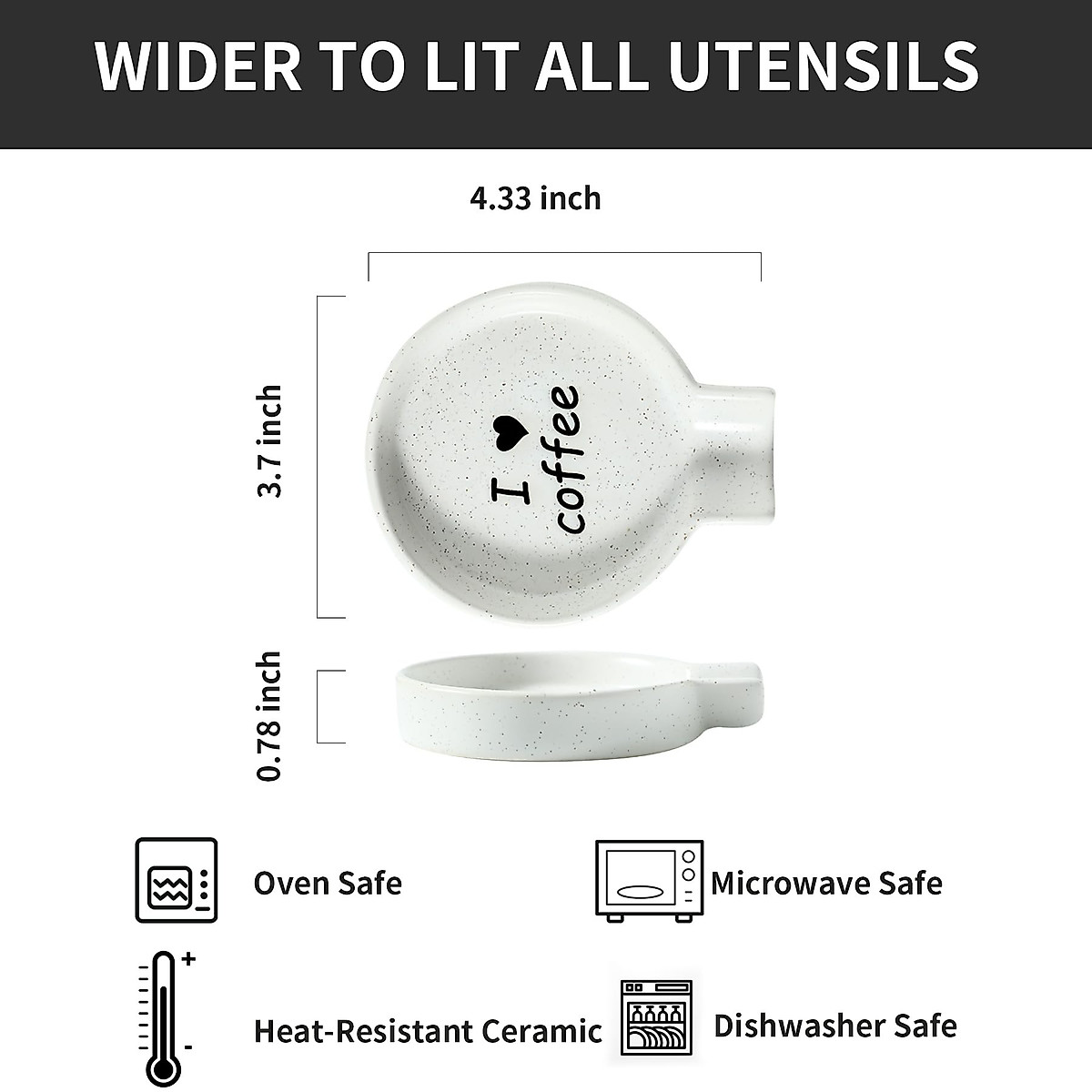 Uiddo Coffee Spoon Rest,Cute Coffee Spoon Holder,Ceramic Spoon Rest for Coffee Stirrers,Teaspoon,Bar Spoon,Coffee Bar Accessories,Coffee Station Decor