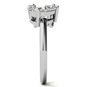 10K Solid White Gold Handmade Engagement Rings 5.0 CT Pear, Princess Cut Moissanite Diamond Solitaire Wedding/Bridal Ring Set for Women/Her Propose Rings (6)