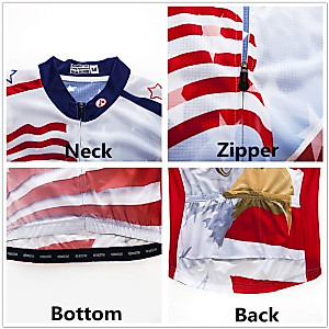 USA Cycling Jerseys Men, USA Flags Bicycle Shirts Summer Riding Tops Quick Dry Bicycle Jersey S-3XL