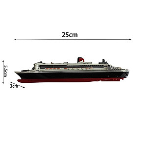 Lllunimon 1/1400 Queen Mary II Ship Model Alloy Cruise Ship Models for Collection Ornaments Toy Gifts