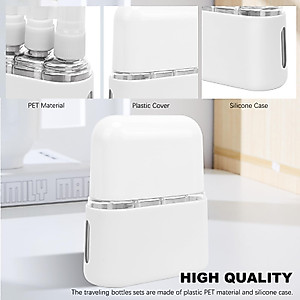 Skycase Travel Bottles, Travel Size Toiletries - Leak Proof Refillable Tsa Approved Travel Bottles, 4 in 1 Travel Containers with Labels Airplane Accessories Kits for Lotion Liquid (Grey)