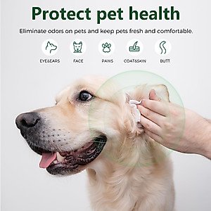 BESTLE Dog Wipes, 100 Count Pet Grooming Wipes, Conditioning Shine Coat, Cleaning and Deodorizing, Pet Wipes for Dogs & Cats, for Sensitive Skin (Aloe Vera)