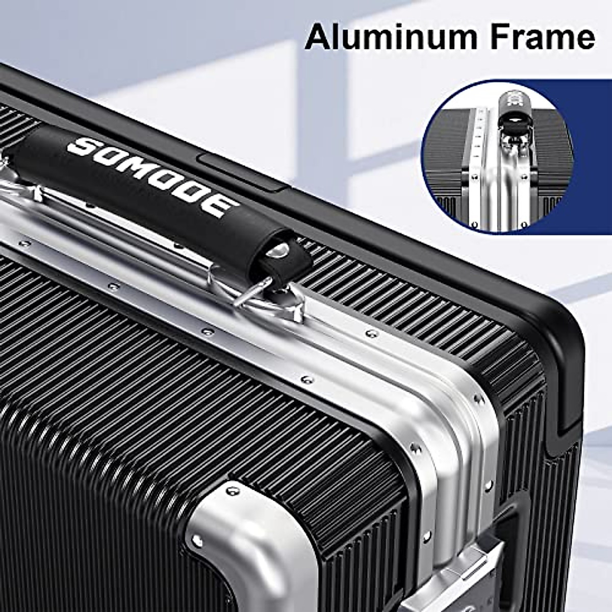 SOMODE LA SERIES Carry On Luggage 20inch Wide Handle Suitcase,Hardshell ...
