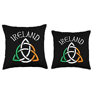 Ireland Souvenir by SkyRiseDesigns St. Patrick's Day for Men Women Adults Celtic Knot Ireland Throw Pillow, 18x18, Multicolor