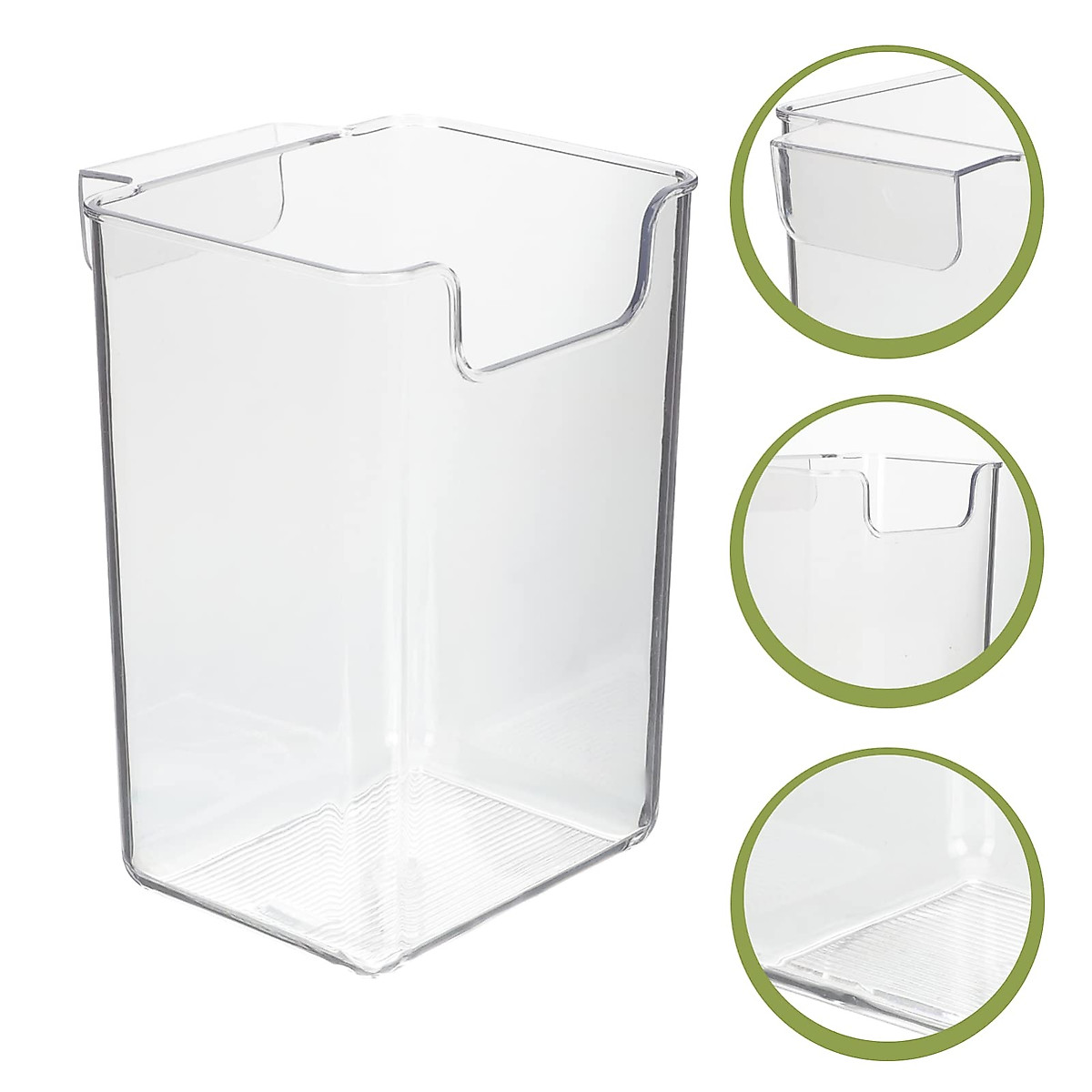 Clear Office Trash Cans Small Waste Bin Cabinet Hanging Trash Can Clear Container Plastic Waste Paper Container for Bathroom Kitchen Office