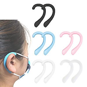 OKAICEN Soft Silicone Earloop Ear Protector Relieve Ear Discomfort Anti-Slip Silicone Earmuffs(Multiple Colour,5 Pairs)
