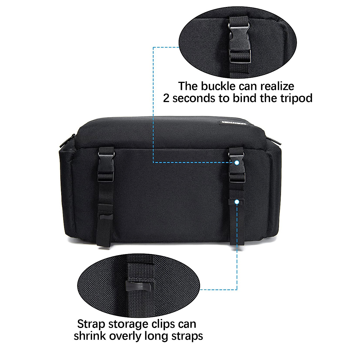 CADeN Compact Camera Shoulder Crossbody Bag Case Compatible for Nikon, Canon, Sony SLR/DSLR Mirrorless Cameras and Lenses Waterproof (1.0 L, Black)