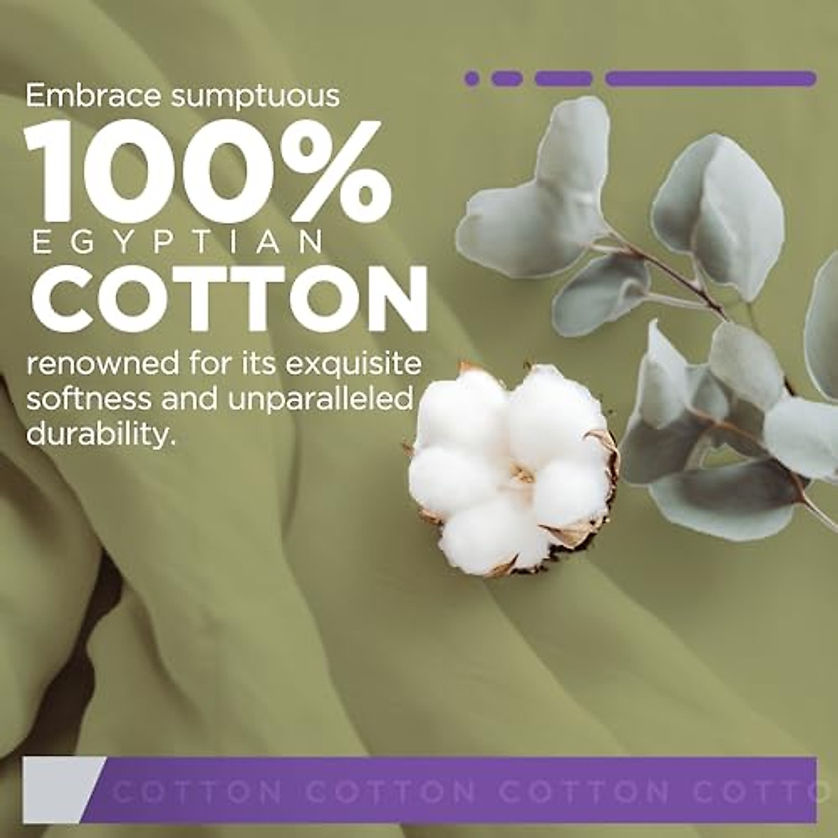 CharlottelyHues Luxury 100% Egyptian Cotton Bed Sheets - 1000 Thread Count 4-Piece King Sheets Set, Long Staple Cotton Bedding Sheets, Sateen Weave, Hotel Sheets, Fits Upto 18" Mattress - Sage