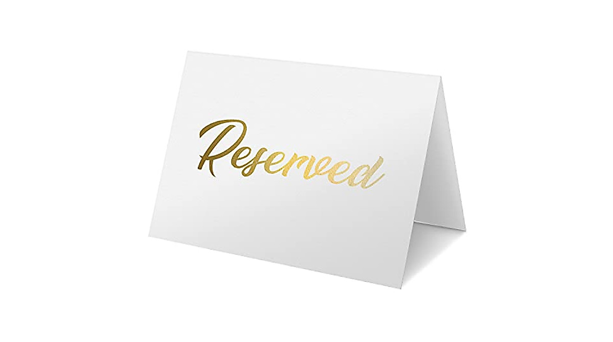 Elegant Gold Reserved Table Signs for Any Event