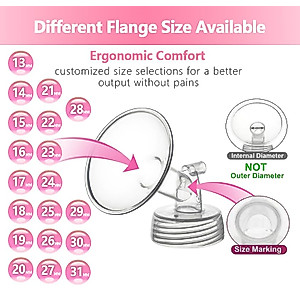 Belmikal 14mm Flange Compatible with Spectra S2 Spectra S1 9 Plus Ameda MYA Motif Luna Breastpumps Replacement to Spectra Pump Parts and Spectra Flanges. Compatible with Spectra Parts/Accessories
