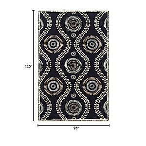 Martha Stewart Collection by SAFAVIEH 8' x 10' Francesca MSR4532A Handmade Ogee Dot Wool Living Room Dining Bedroom Area Rug