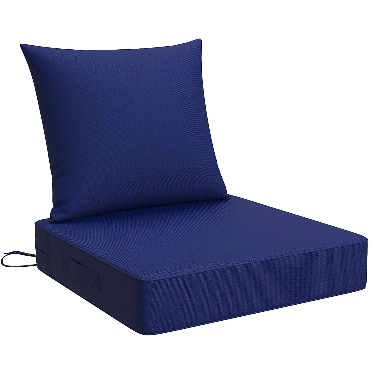 Gorpche Outdoor Deep Seat Set, Waterproof Outdoor Chair Cushions for Patio Furniture, Removable Patio Cushions Include Back Pillow & Seat Bottom with Ties, Foam, and Hidden Zipper-24 x 24 Inch, Blue