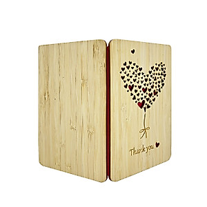 Thank You Wooden Greeting Card,Handmade wood Card,Unique Appreciate Gift Card of Any Occasion of Family,Friends,Partner