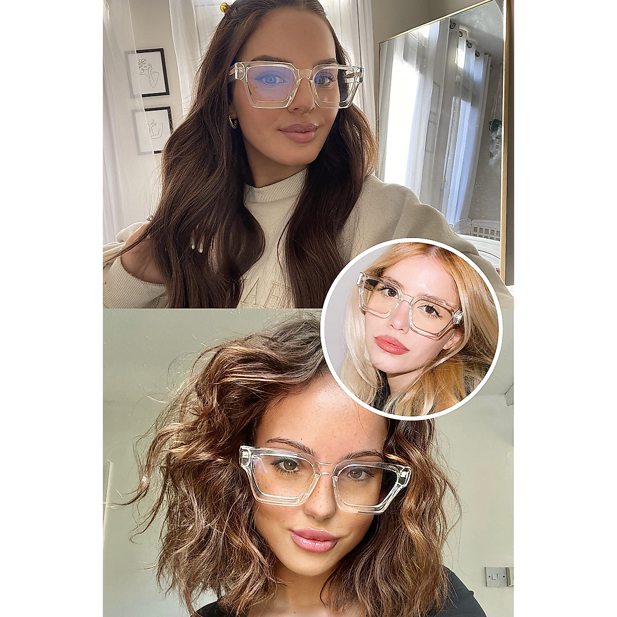 VISOONE Blue Light Blocking Glasses with TR90 Rectangle Frame and Chic Preppy Look for Women Men RIVER