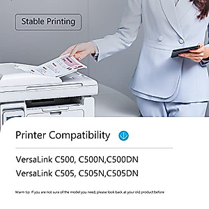 VersaLink C500/C505 Standard Capacity Toner Bundle- Utye C500 Color Set Toner Cartridge Replacement for Xerox C500 C505 C500N C500DN C505N C505DN Printer(4 Pack, Black/Cyan/Magenta/Yellow)