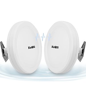 Outdoor Wireless Ethernet Bridge, KuWFi Long Range 5KM 11ac WiFi Bridge Point to Point Outdoor Get Faster Signal Built in Strong Powerful Antenna 5.8G High Speeds for starlink router丨2-Packs