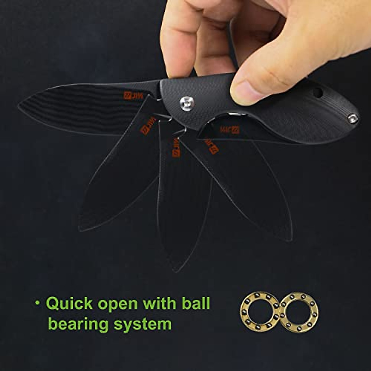 JIN G10 Folding Knife Kit, Liner Lock Pocket Knife for Starters Flipper Knife Making, G10 Blade Hanlde Knife Safety Learning Tool, Gift Knife, Black G10