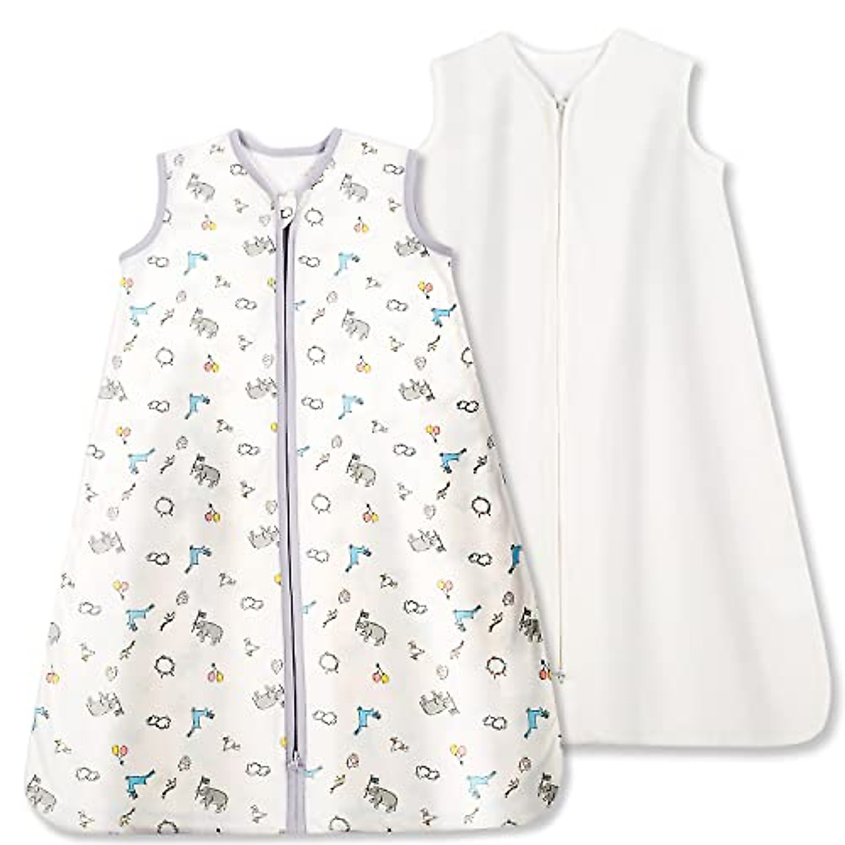 EXQ Home Baby Sleep Sack L 2-Pack,Sleep Sack 2t Wearable Blanket Baby Unisex Soft Baby Sleep Sack 12-18 Months,Sleeping Bag Baby Cotton Sleeveless Sleepsack 2-Way Zipper,White Rabbit