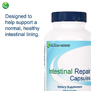 Nutra Biogenesis Intestinal Repair Capsules - Herbal Gut Health Supplement for Women & Men with Sodium Butyrate, Daily - 120 Capsules