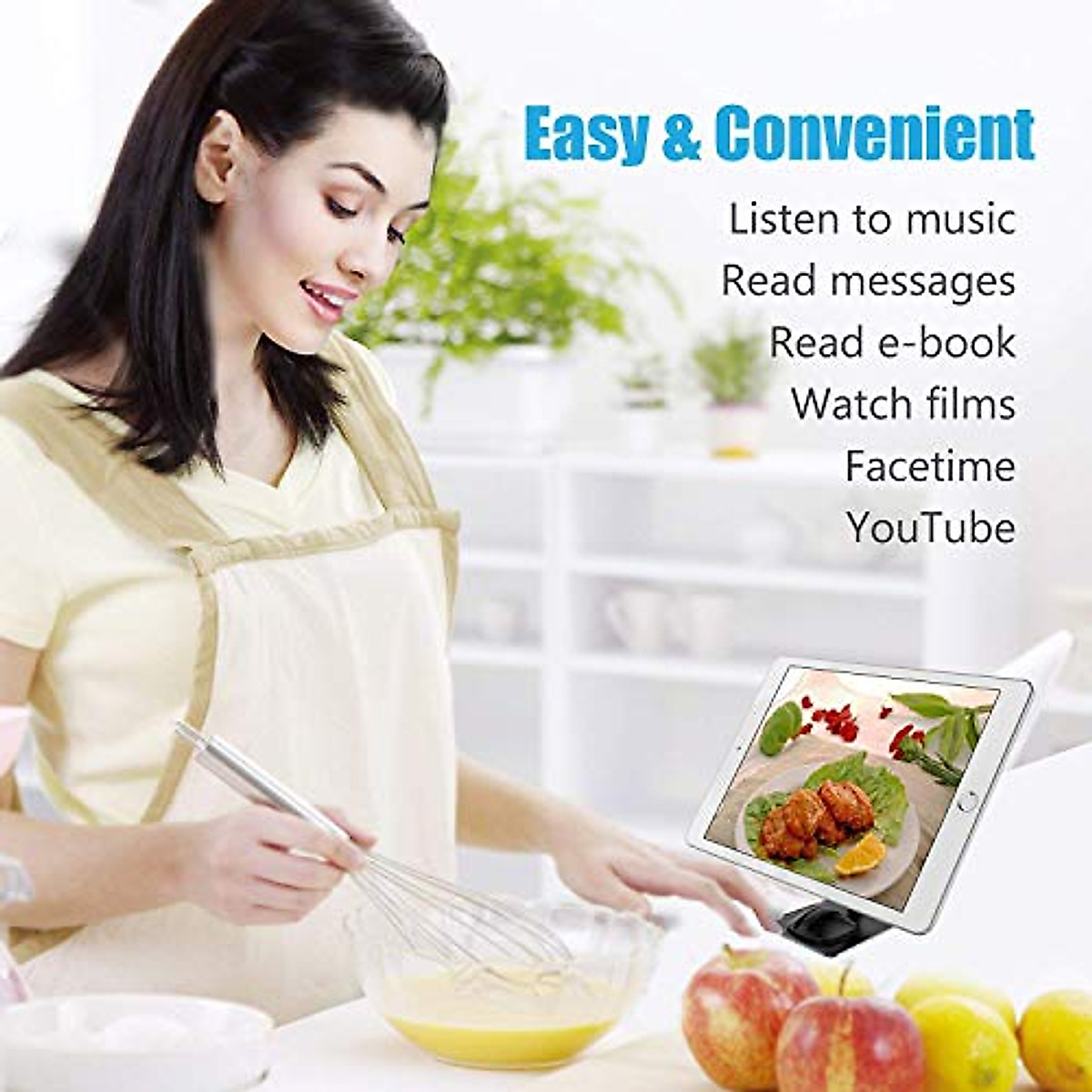 WixGear Cell Magnetic Phone Stand, Premium Phone Holder for iPhones, Android Smartphones & Mini Tablets –Sturdy Metal Phone Stand for Desk with Smart Cord Holder, Magnetic Cell Phone Mount