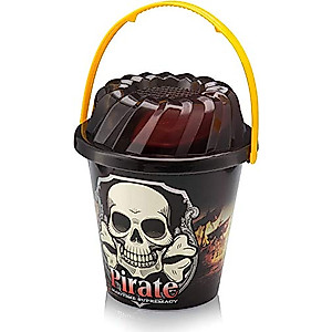 Pirate Beach Toys and Sand Mold Kids Set - 7 PCS - Outdoor Fun for Toddlers - Boys or Girls with Pirate Bucket & Shovels - Sand Toys for Kids 3-10 - Travel-Friendly - Summer Toddler Toys