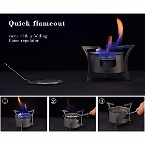 Boundless Voyage Camping Titanium Spirit Alcohol Stove with Pot Stand Backpacking Wood Stove Outdoor Mini Wood Furnace Burner Ti2013C