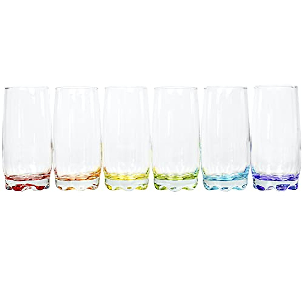 Vibrant Splash Water, Beverage Highball Glasses, 13.25 Ounce - Set of 6