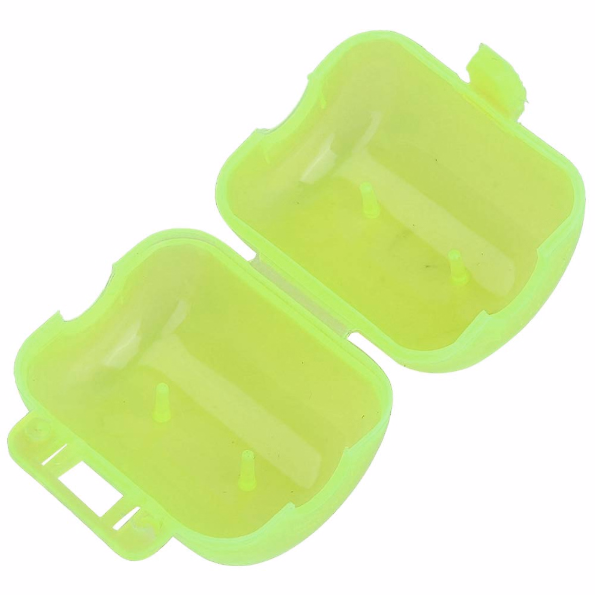 50 Pcs Plastic Fishing Hook Box, Clamshell Fluorescent Yellow Squid Lure Hook Box Cover Case Fishing Accessory Tackle Box(Medium)