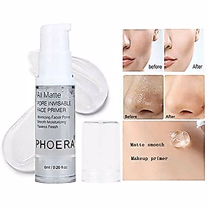 Phoera Soft Matte Full Coverage Foundation and Concealer, Poreless, Waterproof, Blendable Long Lasting 24HR Foundation 30ml with 6ml Makeup Lasting Facial Moisturizing Face Primer (102 Nude)