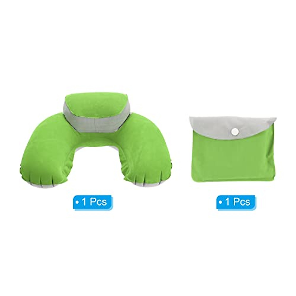 PATIKIL Travel Neck Pillow, U Shaped Pillow Portable Head Neck Support Travel Neck Flight Pillow with Storage Pouch for Airplane Train Office, Green
