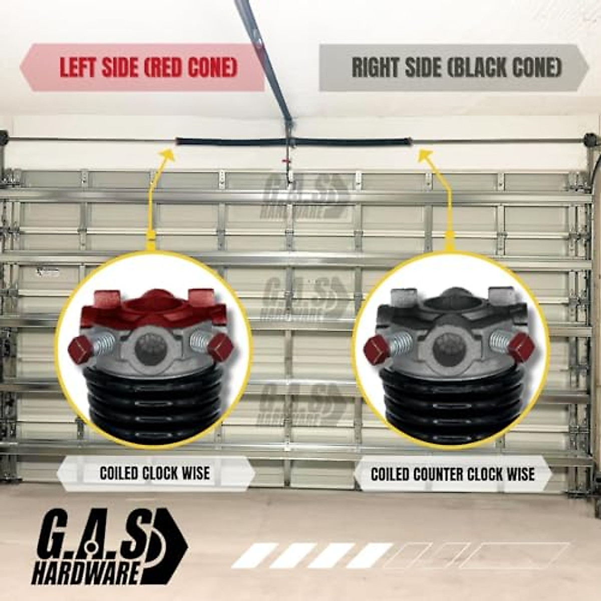 Garage Door Torsion Springs 207x1.75x24 includes 1” Nylon Bushing, Gloves, and Winding Bars for Left and Right Side of Garage Door Precision E-Coating 5-Year Warranty Min. 30,000 Cycles (Pair)