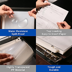 50 Sheet Protectors, Heavy Duty 8.5 X 11 Inch Clear Page Protectors for 3 Ring Binder, Plastic Sheet Sleeves, Durable Top Loading Paper Protector with Reinforced Holes, Archival Safe