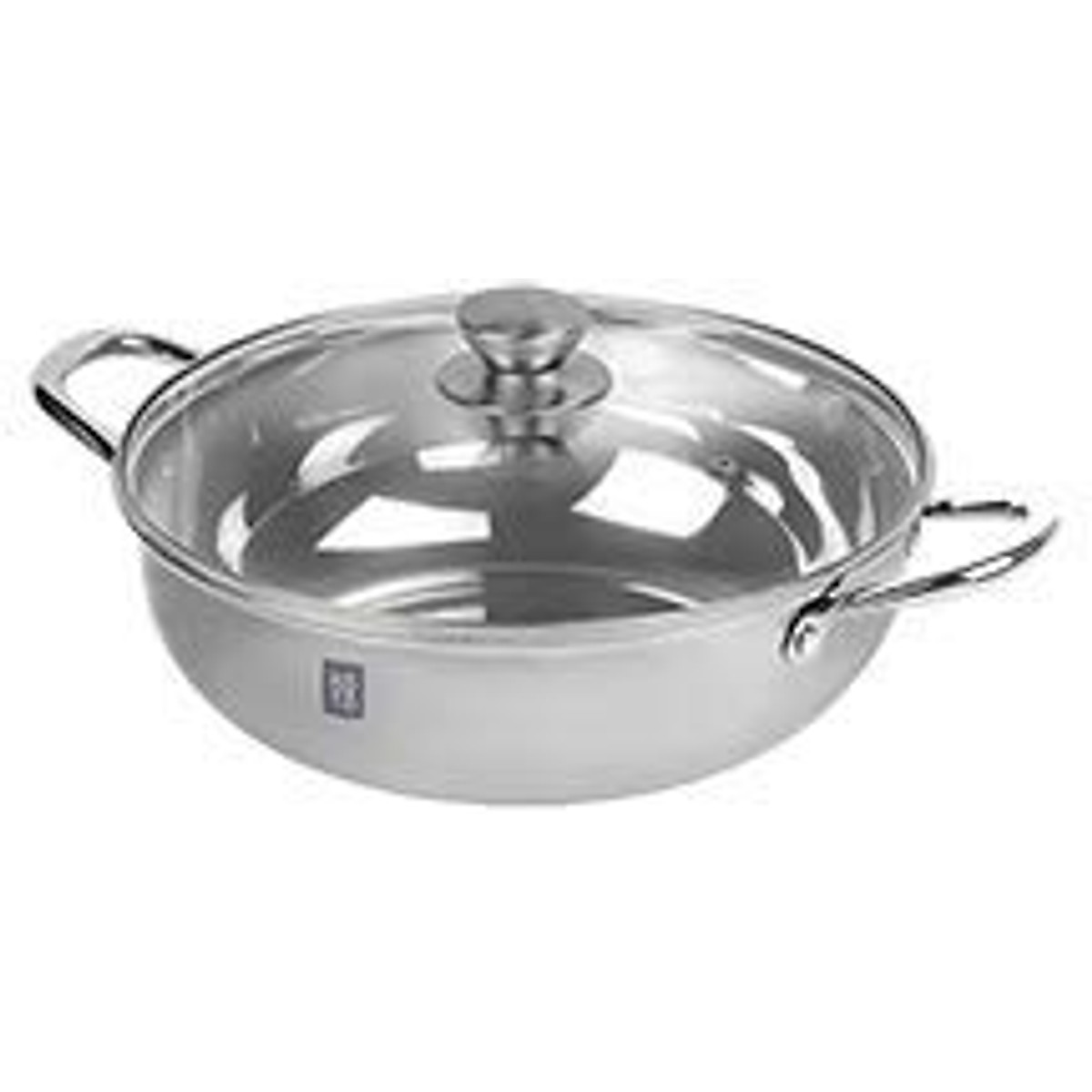 KOTO Premium 18/8 Stainless Steel Shabu Shabu Hot Pot with Tempered Glass Lid, 30CM (11.8'')