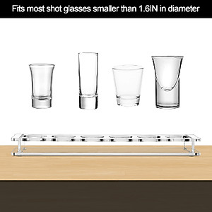 Beautyflier Pack of 2 Acrylic Shot Glass Holder, Shot Glass Serving Tray for Bar, Restaurant, Party, Family Gathering (Shot Glasses Not Included)