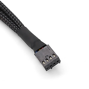 Gavemi Fan Splitter, PWM 4 Pin PC Case Fan Splitter Adapter Cable Compatible 3 Pin Fan, 12.6 inches