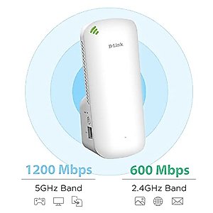 D-Link WiFi 6 Range Extender AX1800 Mesh Repeater and Signal Booster, Wall Plug in, Easy Setup, Smart Home, Roaming, Ethernet Port (DAP-X1870)
