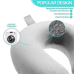 Neck Pillow Cover, Travel Neck Pillow Cover, Travel Neck Pillow Case Cover, Airplane Pillow Cover, U Shaped Neck Pillow Washable Cover (Only Pillow Covers, no Filler)