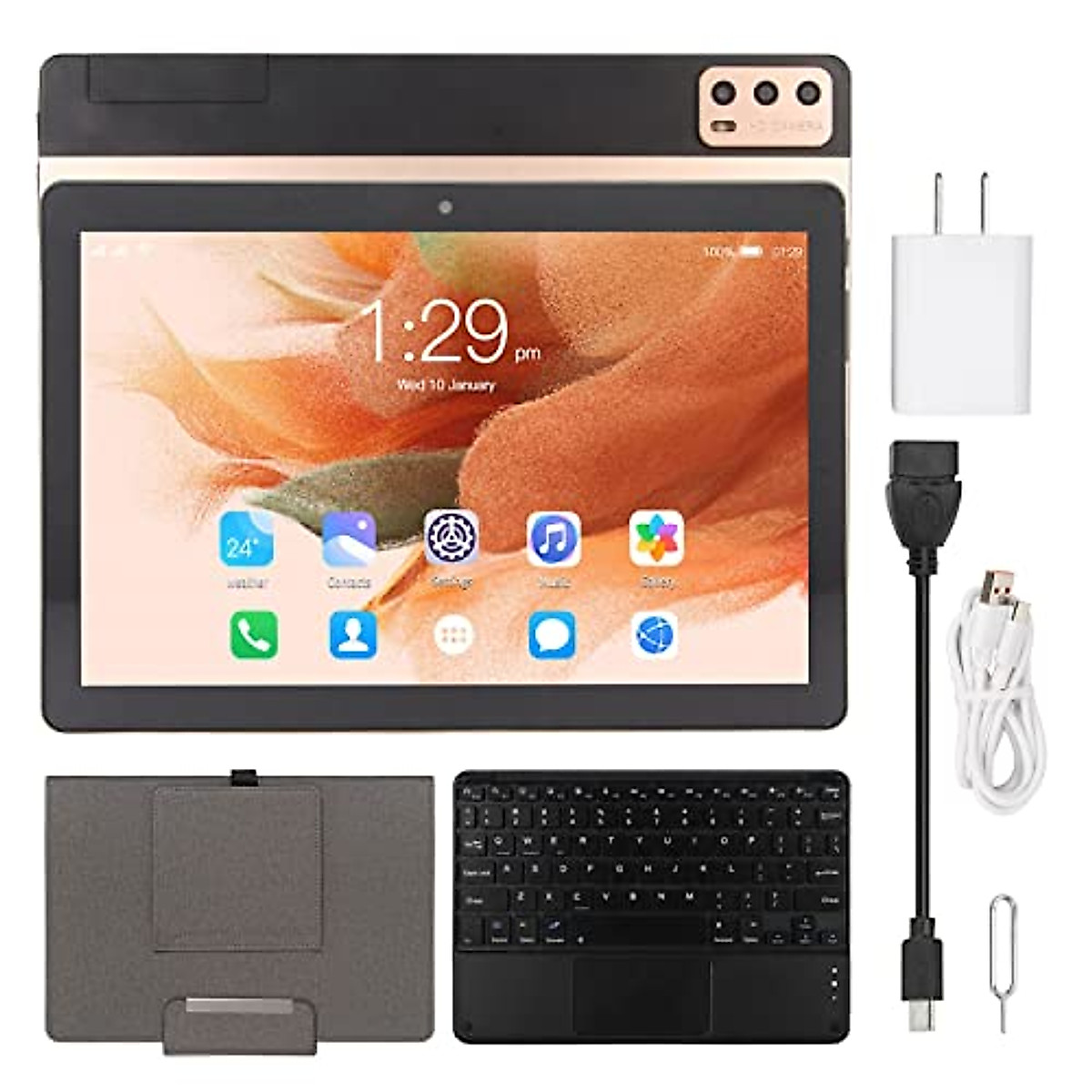 DAUZ HD Tablet, Octa Core CPU 5G WiFi 4G LTE Office Tablet 10.1 Inch FHD for School (US Plug)