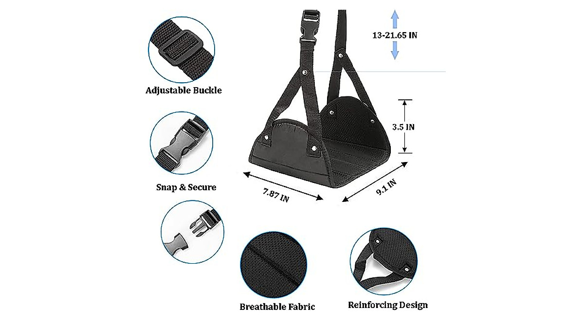 Adjustable Airplane Foot Rest for Comfort on Long Flights