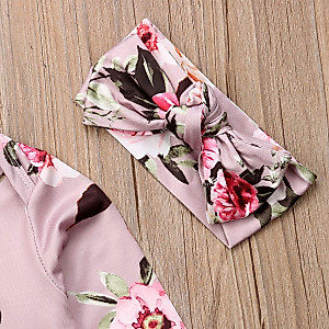 Mubineo Infant Newborn Baby Floral Sleeping Bag Swaddle Blanket with Headband Outfits (Grey, 0-6 Months)