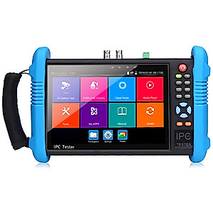 WSDCAM CCTV Camera Tester 7 inch IPS Touch Screen Monitor CCTV Tester with POE/4K H.265/HDMI Output/RJ45 TDR/Self-Installing APP/8G TF Card/Firmware Upgraded 9800-Plus
