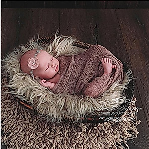 D&J DON&JUDY Hand Crochet Round Blanket with Fringe Newborn Photography Props