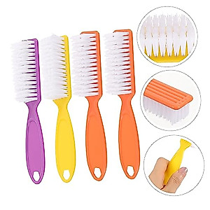 FRCOLOR 4pcs portable brush nails brush Essential nail tool nail cleaner brush nail cleaning kit pinceles para uñas acrilicas Hand Nail Clean long handle nail brush major