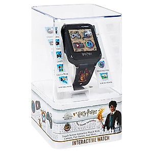 Accutime Harry Potter Educational Learning Touchscreen Kids Smartwatch - Black Strap, Toy - Girls, Boys, Toddlers - Selfie Cam, Games, Alarm, Calculator, Pedometer (Model: HP4107AZ)