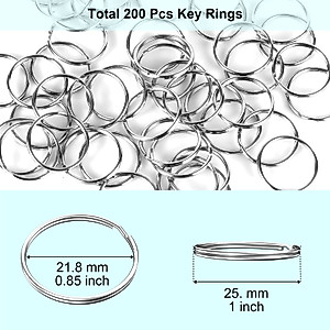 100PCS Split Key Rings Bulk for Keychain and Crafts Keychain Rings (Silver 25mm)